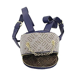 Love Moschino Women's Logo Print Blue Backpack Bag