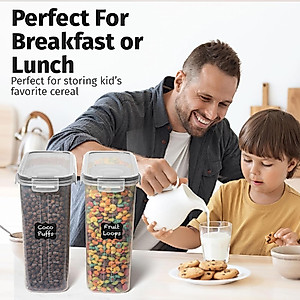 Shazo 2PC 6.3L /213OZ EXTRA Large Airtight Food Storage Cereal Containers for Bulk Food Storage BPA-Free Plastic Cereal Container with Labels & pen Pantry Organization and Storage Canister for Rice, Pasta, Sugar & Flour