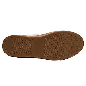 mayertes Women's Lace-up Oxfords Flats Walking Shoes Casual Sneakers PU Leather Soft Bottom Walking Running Shoes Size 7.5 White