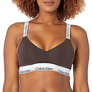 Calvin Klein Women's Modern Cotton Naturals Lightly Lined Wireless Bralette, Woodland, Medium