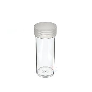 Edgar Marcus (20) Round Clear Plastic Quarter Coin Storage Tube Holders with Screw on Lid