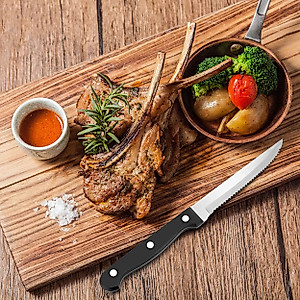 Homikit 77-Piece Silverware Set with Steak Knives and Serving Utensils, Stainless Steel Flatware Cutlery Set for 12, Modern Eating Utensil Tableware Sets with Pearled Edge, Include Knife Spoon Fork