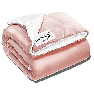 Warm HUGS Always Compassion Blanket - Cozy Pink Sherpa Fleece Throw Blanket for Couch and Bed. Super Comfort Thick and Fuzzy. Soft and Warm. Like a nap in The Sun! (65x50)
