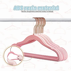DUDUCOFU 30 Pack 11.8 inch Pink Velvet Hangers Baby Clothes Hangers Non Slip Kids Felt Hangers with 360 Degree Swivel Hook Toddler Hangers for Closet