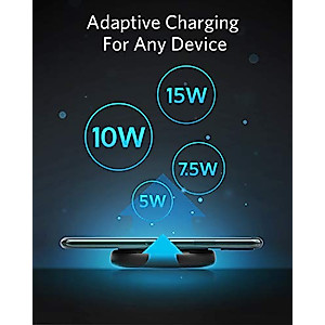 Anker Wireless Charger with Power Adapter, PowerWave II Pad, Qi-Certified 15W Max Fast Wireless Charging Pad for iPhone 14/14 Pro/14 Pro Max/13/13 Pro Max, Galaxy S10 S9 S8, Note 10 Note 9 & More