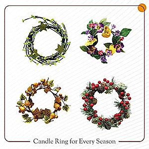 A Cheerful Giver Small Wreath Candle Ring - Pansies Artificial Floral Decor for Candles - Centerpieces & Home Accents