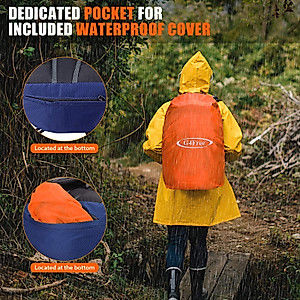 G4Free 35L Hiking Backpack Water Resistant Outdoor Sports Travel Daypack Lightweight with Rain Cover for Women Men (Dark Blue)