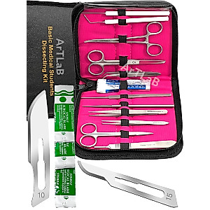 Dissecting German Kit Of 12 Pcs Scissors Forceps Probe Blades Needle Etc Cynamed