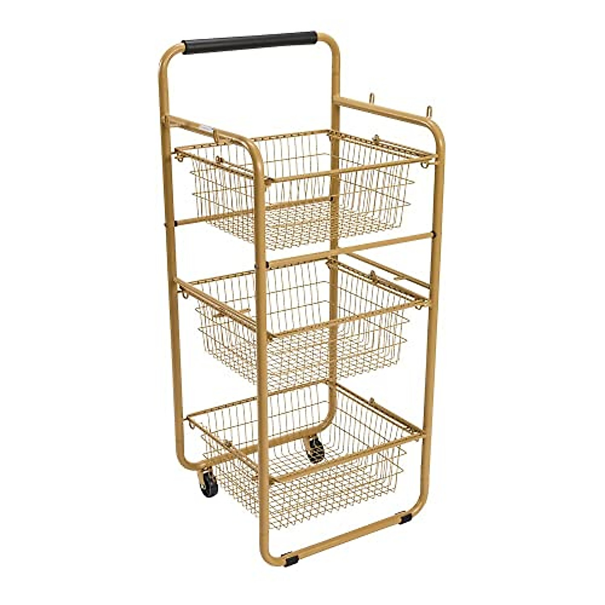 Excellerations Outdoor Storage Cart with Removable Baskets, Mobile Tip-Proof Cart, Indoor-Outdoor, Versatile and Compact Storage, Simple Assembly, Easy to Clean (Item # STORCART)