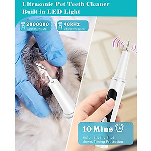Joymiuz Plaque Remover for Teeth - 5 Modes Pet Ultrasonic Toothbrush Cleaner - Teeth Cleaning Kit for Tartar and Stains - Suitable for Dogs and Cats