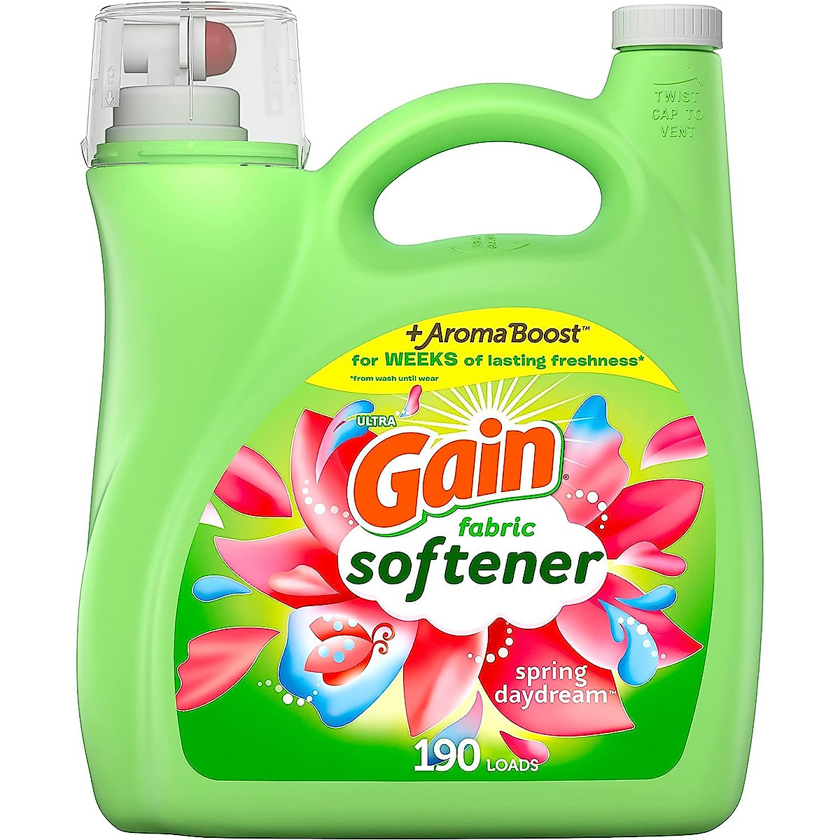 Gain Laundry Fabric Softener Liquid, Spring Daydream, 164 Fl Oz, 190 Loads
