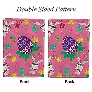 My Little Nest Seasonal Garden Flag Cute Bunny And Easter Eggs Double Sided Vertical Garden Flags for Home Yard Holiday Flag Outdoor Decoration Farmhouse Banner 28"x40"