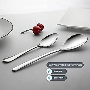 AYFDISHS Serving Spoons 6 Pieces,9.4 Inch Silver Serving Spoon Set Stainless Steel Serving Spoons,Include 3 Serving Table Spoons,3 Slotted Serving Spoons,Serving Utensils Set for Parties Buffet Banque
