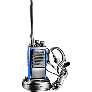 Arcshell Rechargeable Long Range Two-Way Radios with Earpiece Headsets 3 Pack Walkie Talkies Li-ion Battery and Charger Included
