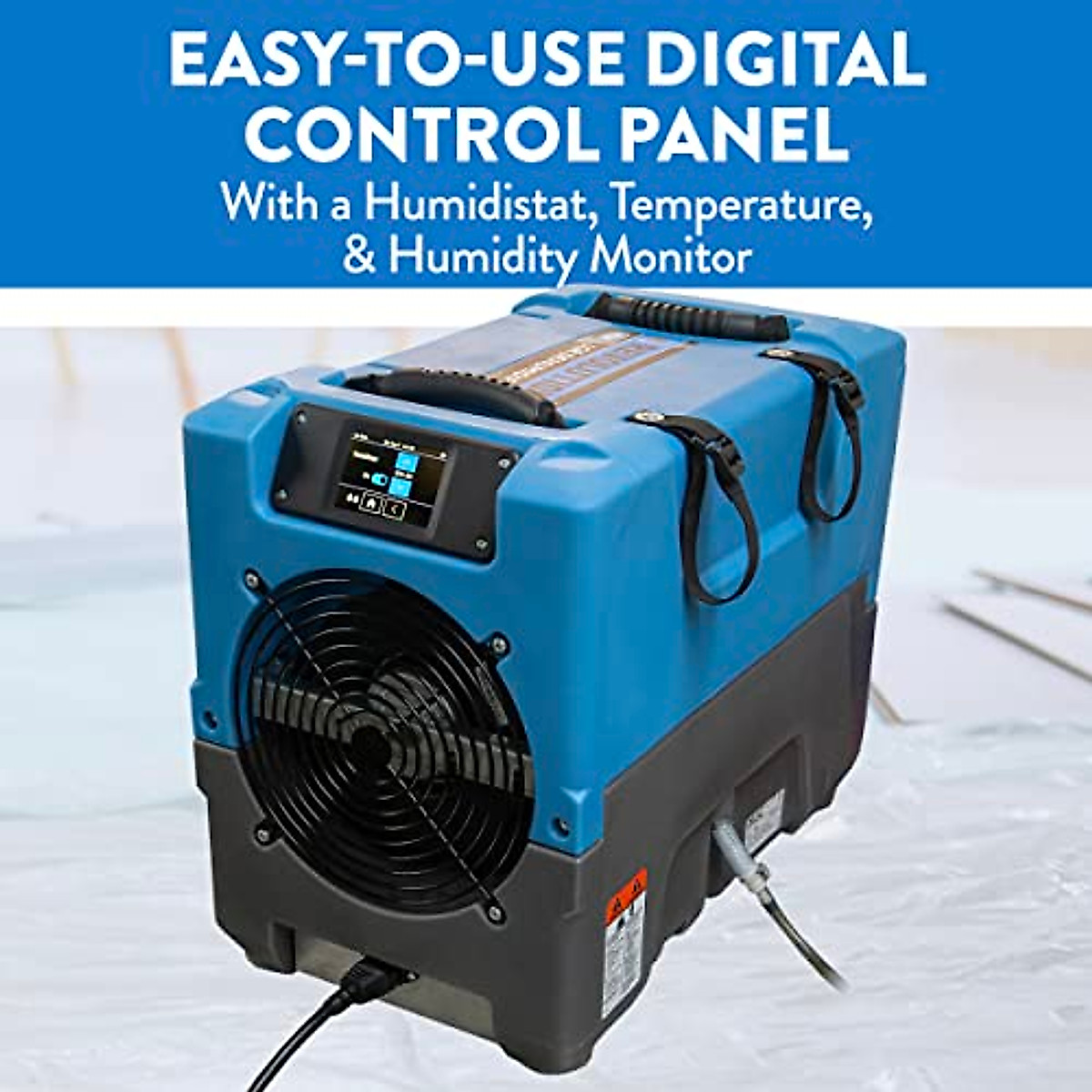 Dri-Eaz Revolution LGR Commercial Dehumidifier with Pump, Industrial, Compact, Crawlspace and Basement Drying, Durable, Portable, Blue, F413, Up to 17 Gallon Water Removal per Day