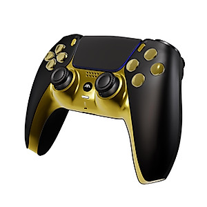 Custom Wireless UN-MODDED PRO Controller compatible with PS5 Exclusive Unique Design (Black/Gold)