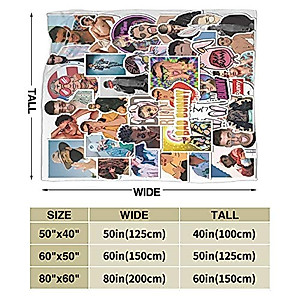 Sinorama Lightweight Luxury Throw Blanket Fannel Fleece Microfiber Plush Bed Blanket Super Soft Reserviber Blanket for All Season Bed Couch Sofa 3D Print Design 50×40 in