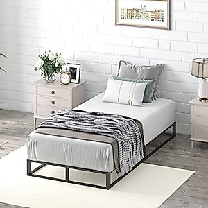 Bilily 6 Inch Twin Bed Frame with Steel Slat Support, Low Profile Twin Metal Platform Bed Frame Support Mattress Foundation, No Box Spring Needed/Easy Assembly/Noise Free