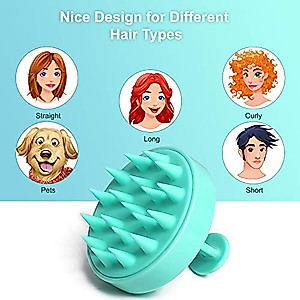 HEETA 2 Pack Hair Scalp Massager Shampoo Brush for Hair Growth, Hair Scalp Scrubber with Soft Silicone, Wet and Dry Hair Detangler (Whole Black & Green)