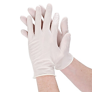 Noble 4.5 Mil Thick Powder-Free Disposable Latex Gloves For Food Service, 100-Pack, Small