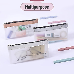 Mr. Pen- Clear Pencil Pouch, 3 Pack, Clear Pencil Case, Pencil Bags, Clear Pouch, Pencil Case for Kids Pencil Case, Clear Makeup Pouch, Kids Pencil Pouch, Pencil Cases, Clear Make Up Bag