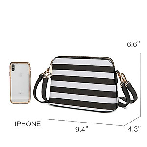 MKF Crossbody Bag for Women – PU Leather Pocketbook Handbag – Designer Side Messenger Purse, Shoulder Crossover Light Beige