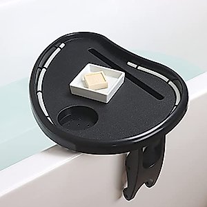 Livoccur Adjustable Hot Tub Table Tray, Hot Tub Side Table with Nonslip Cup Holders, Serving Tray Table for Bathtub Spa Outdoor Patio