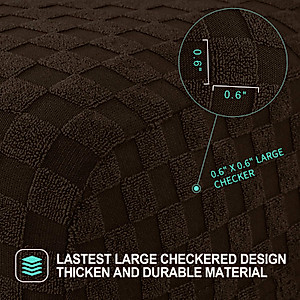 YEMYHOM 8 Pieces Stretch Recliner Sofa Cover Latest Jacquard Reclining Couch Cover with Side Pocket Anti-Slip Fitted 3 Cushion Furniture Slipcovers with Elastic Bottom (Sofa Recliner, Dark Coffee)