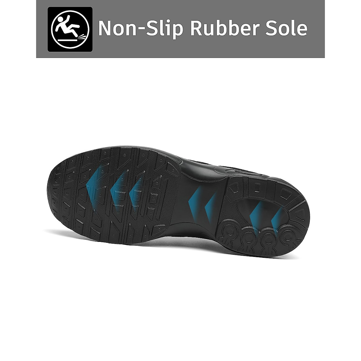 Steel Toe Shoes for Women with Arch Support, Lightweight Comfortable Work Safety Shoes Slip Resistant Indestructible Sneakers, All Black 38.5