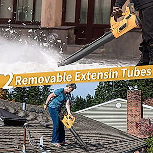Cordless Leaf Blower - 320 CFM & 180MPH Electric Battery Powered Leaf Blower with 5.0Ah Battery and Fast Charger, 6 Variable Speed Control for Blowing Leaves, Snow Debris and Dust