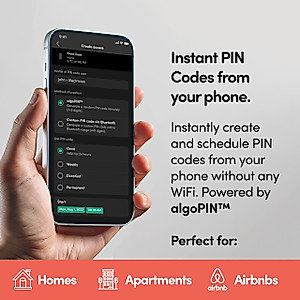 Igloohome Deadbolt 2S Digital Smart Lock, Keyless Entry, Electronic Keypad, Airbnb Sync - Remotely Generate Bluetooth-Keys/Access Codes for Single Use/Recurring Visits/Exact Date/Time Without Internet