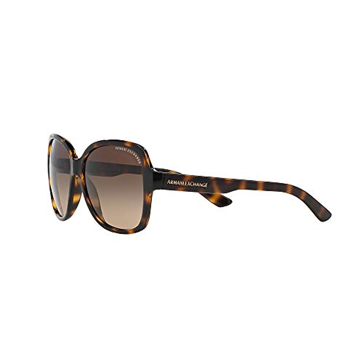 A|X ARMANI EXCHANGE Women's AX4029S Oval Sunglasses, Dark Tortoise/Brown Gradient, 57 mm