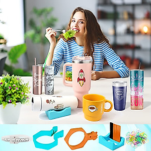 Fosdonge 6 Pack Sublimation Tumblers Tool for 20-40 Oz Sublimation Blanks Products, Includ Pinch Perfect Tumbler Clamp, Measuring Ruler and Cup Cradle for Tumblers