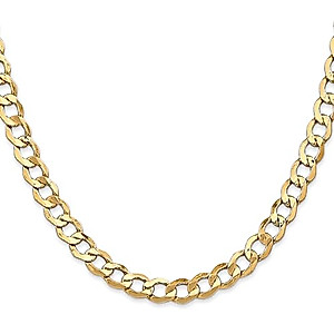 IceCarats 10K Solid Yellow Gold 6.5mm Curb Link Chain Necklace 24 inch