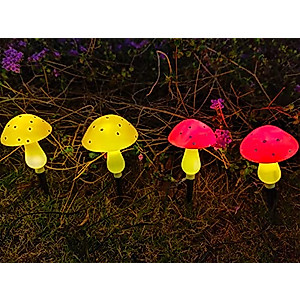 AUSAYE Solar Mushroom Lights, Garden Outdoor Decor Stuff, 8 Modes Waterproof Mushroom Night Light for Garden Pathway Landscape Yard Easter Pathway Halloween Xmas Decorations 6 Mushrooms