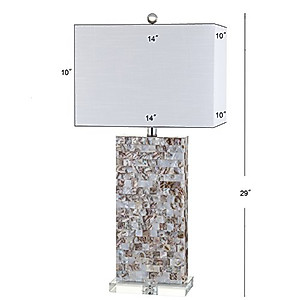 JONATHAN Y JYL1059A Cannon 29" Seashell and Crystal LED Table Lamp Coastal Contemporary Bedside Desk Nightstand Lamp for Bedroom Living Room Office College Bookcase LED Bulb Included, Natural/Clear