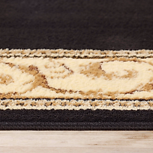 Superior Indoor Area Rug, Jute Backing, Plush Floral Rugs for Entryway, Living Room, Kitchen Floors, Bedroom, Office Floor Cover, Medallion Rugs, Elegant Medallion Collection, 4' x 6', Coffee