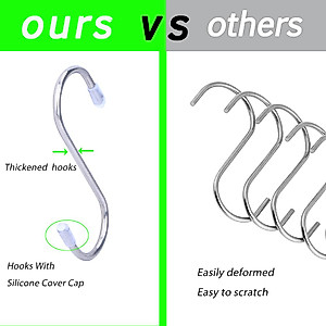 AMZFULY Stainless Steel 3.5 inch S Hooks for Hanging,Heavy Duty S Shaped Hooks for Kitchenware Pots Work Shop Utensils Clothes Bags Cups Bathroom Towels Plants-10 pcs