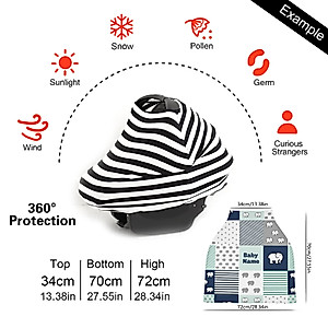 Personalized Baby Name Car Seat Covers for Babies Infant - Nursing Cover Breastfeeding Scarf, Carseat Cover for Girls and Boys, Constellation Starry Sky