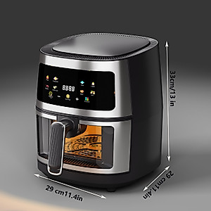 Air Fryer, 5.0 QT Large Capacity with Temperature Control, 8 Preset Recipes, Non-Stick Racks, Low-fat Healthy Grilling, Multi-functional Air Fryer Oven great for Home Use and Festive Gifts.