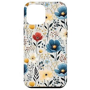 iPhone 14 Pro Max Case Cover Flower Printed Flower Protective Cover Phone Case