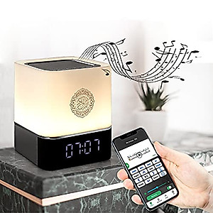 KANGCAI Quran Speaker,AZAN MP3 Player, Touch Lamp Bluetooth Speake,Eid Mubarak hajj Gift,with APP Control,Full Recitations of Famous Imams and Quran Translation in Many Languages