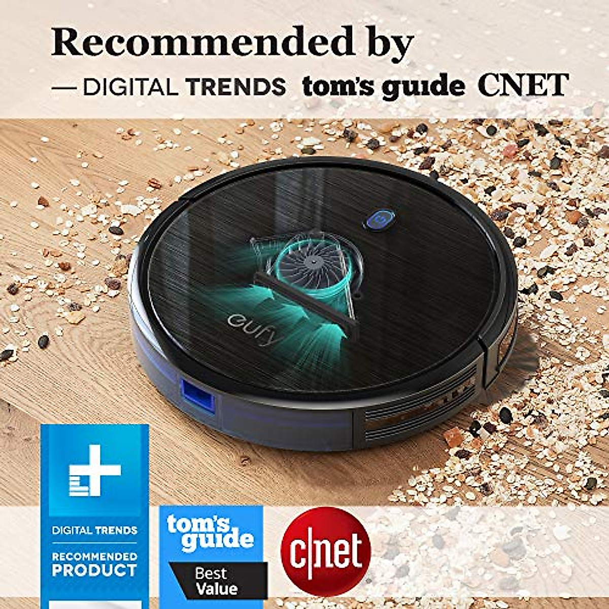 eufy by Anker, BoostIQ RoboVac 11S (Slim), Robot Vacuum Cleaner, Super-Thin, 1300Pa Strong Suction, Quiet, Self-Charging Robotic Vacuum Cleaner, Cleans Hard Floors to Medium-Pile Carpets