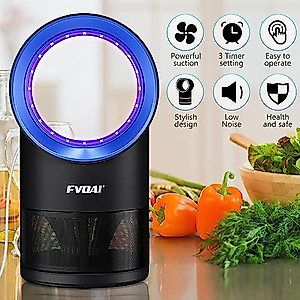 FVOAI Fly Traps Indoor for Home, Fruit Trap Indoors Bug Zapper M3 Insect with Suction, Time Setting, Light & 10 Pcs Sticky Glue Boards (Blue)