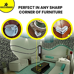 P&W Corner Protector, 2 Shapes, 12 and 20 Packs, Clear Soft Silicone, Residual Free Adhesive,Baby proofing, Child Safety, Furniture Safety, Home Protection.(Round Shaped, Standard (12pack))