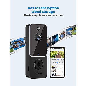 Aiwit Doorbell Camera Wireless, Indoor/Outdoor Surveillance Video Cam, Smart AI Human Detection, Live View, Included Chime Ringer, 2.4G WiFi, 2-Way Audio, Night Vision, Cloud Storage