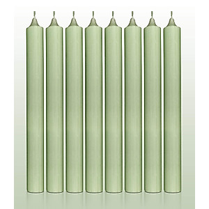 Hyoola 10 Inch Dinner Candles - 12 Pack - Light Green Tall Candles - Unscented Rustic Candles - Long Burning Candle Sticks