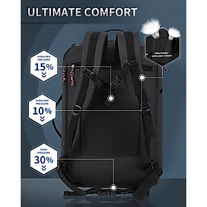 TRAILKICKER 48L Travel Backpack Flight Approved Carry On Backpack Weekender Bag for Men & Women Business Executive (48L Charcoal Grey)