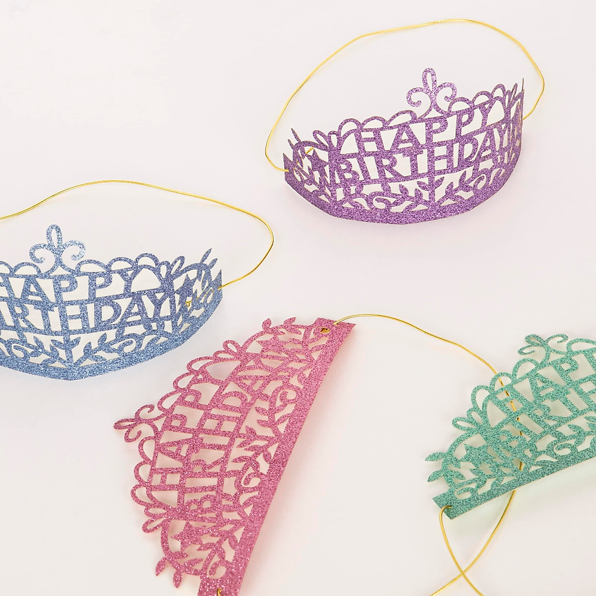 Meri Meri Happy Birthday Party Tiaras (Pack of 8)