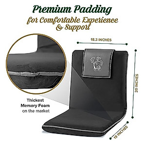 Japanese Meditation Floor Chair with Back Support for Adults - Premium Meditation Chair with Adjustable & Foldable Back for Seating, Yoga & Gaming — Folding Backjack Chairs with Backrest for Adults